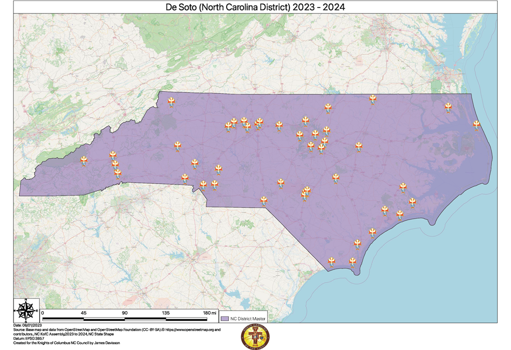 North Carolina Knights of Columbus - Map Breakdowns