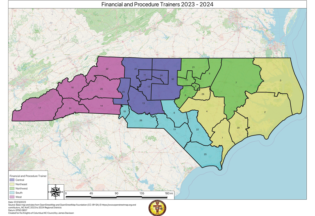 North Carolina Knights of Columbus - Map Breakdowns
