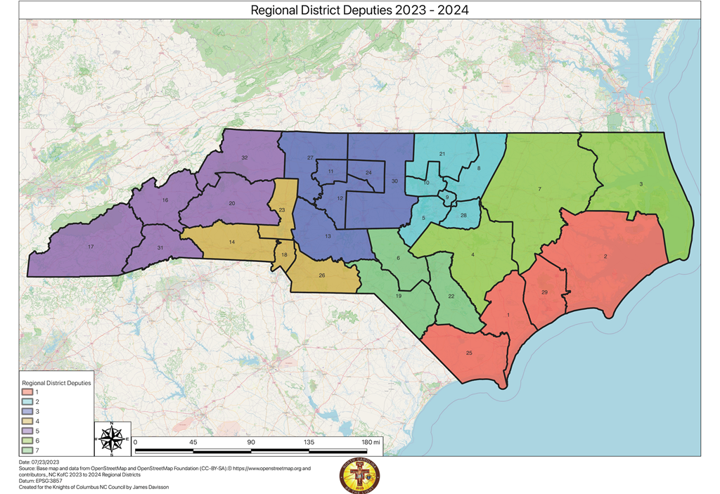 North Carolina Knights of Columbus - Map Breakdowns
